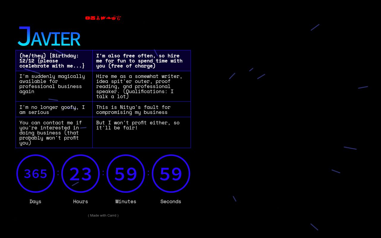 Javier's Business Card